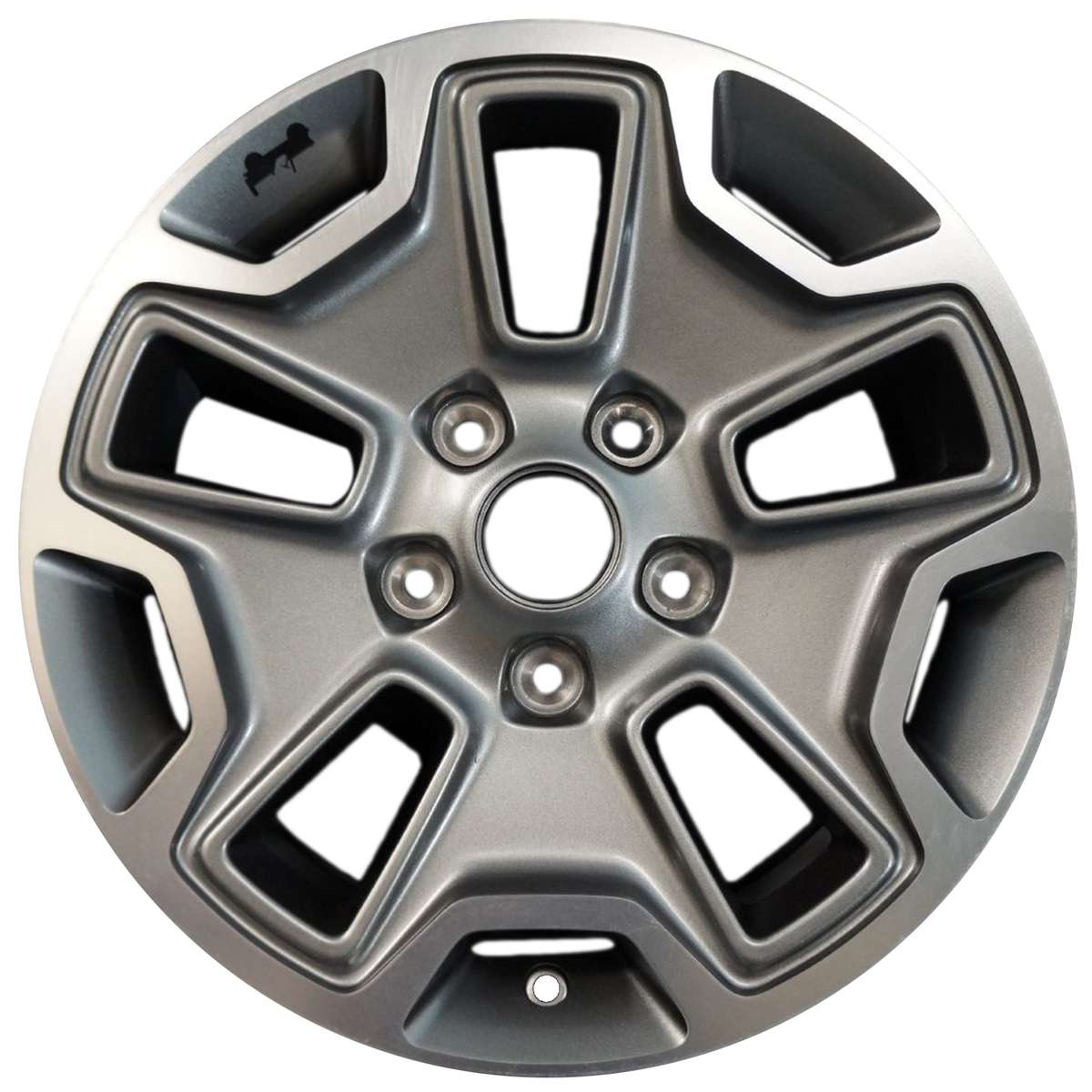 2018 Jeep Wrangler Wheel 17" Machined Charcoal Aluminum 5 Lug W9118MC-